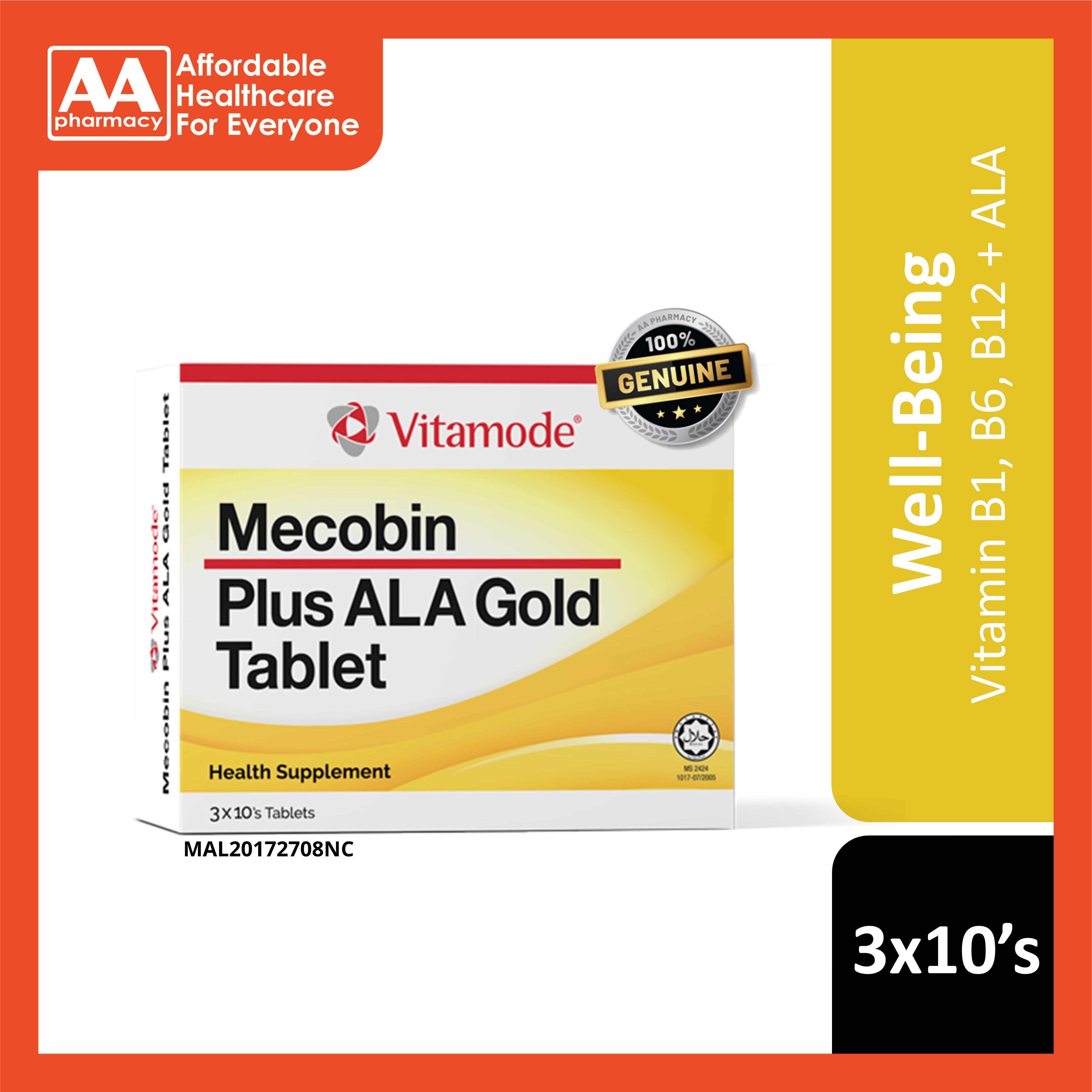 Vitamode Mecobin Plus ALA Gold 3x10's – AA Pharmacy