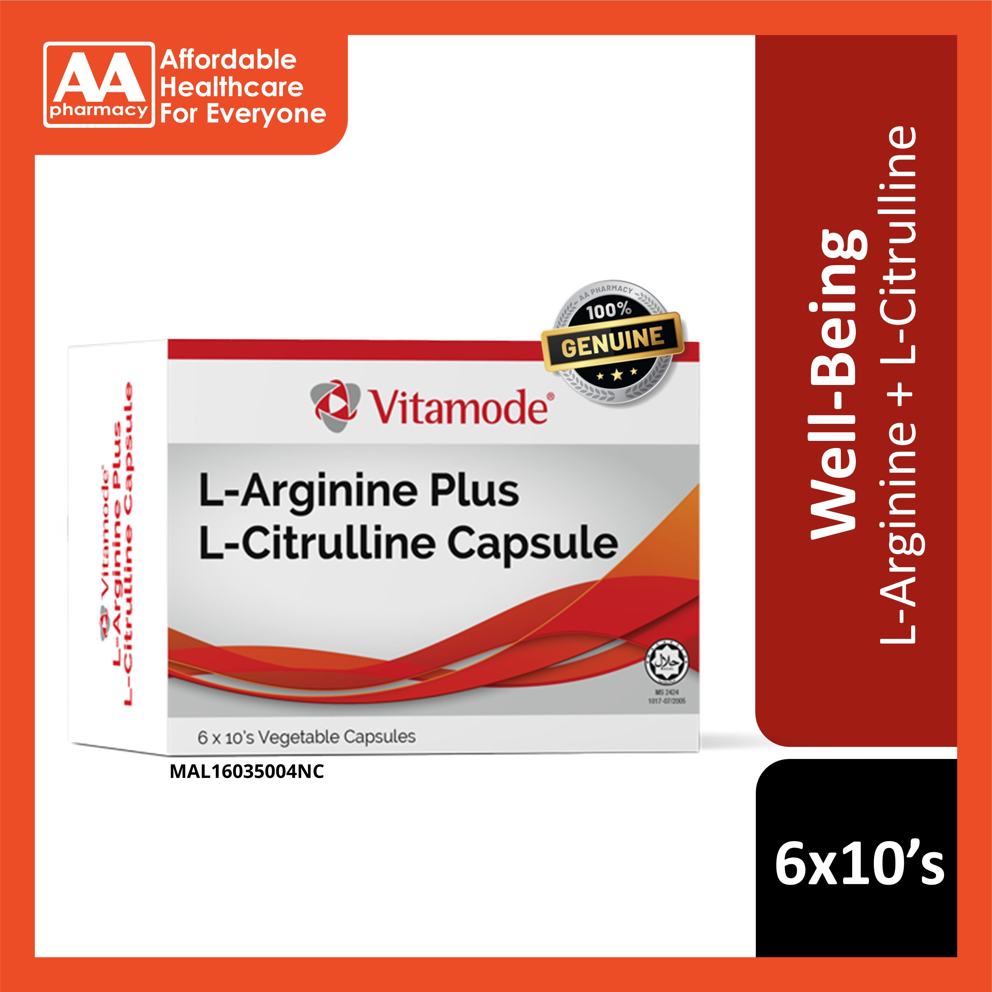 Vitamode L-Arginine Plus L-Citrulline Capsule 6x10's – AA Pharmacy