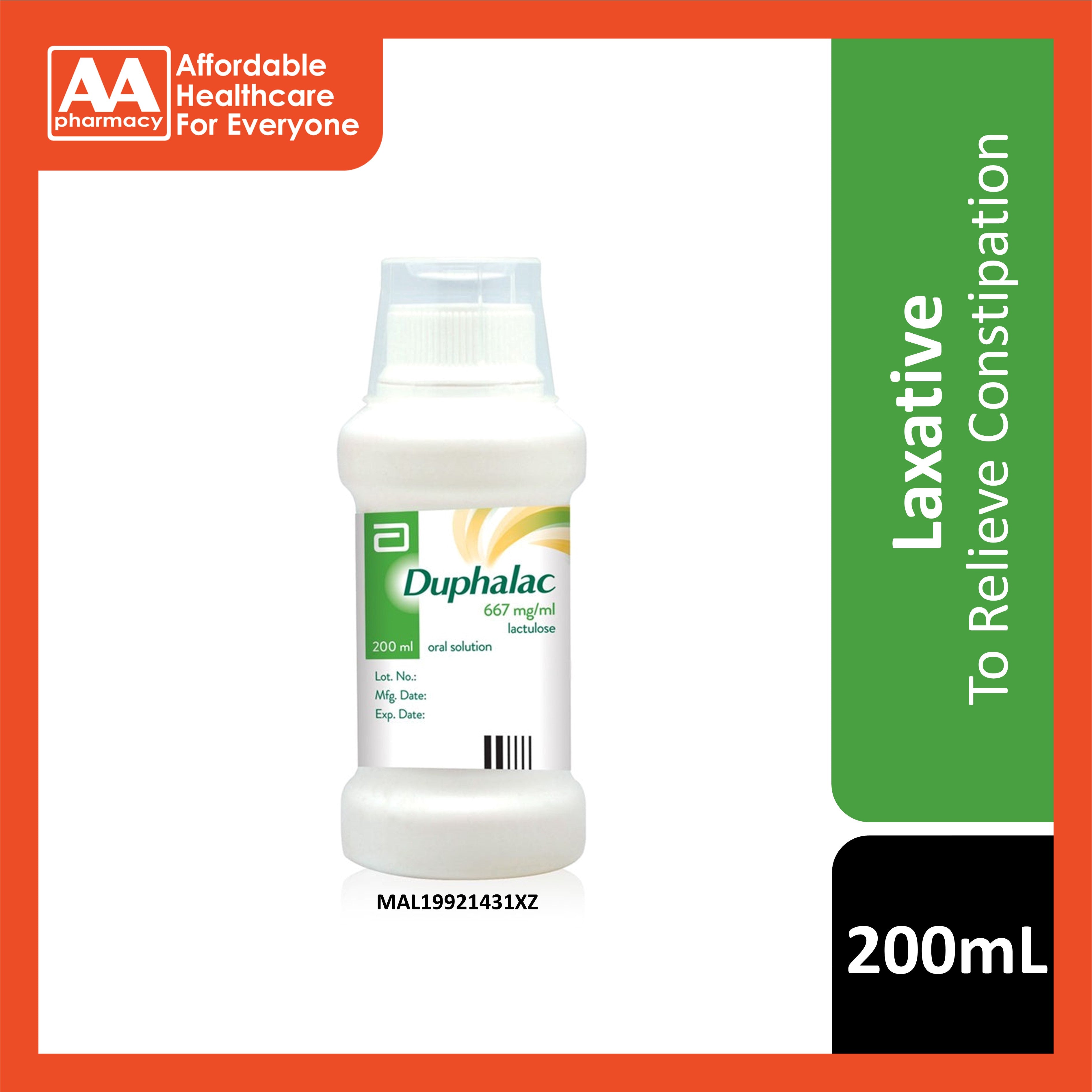 Duphalac Lactulose Oral Solution 200mL – AA Pharmacy