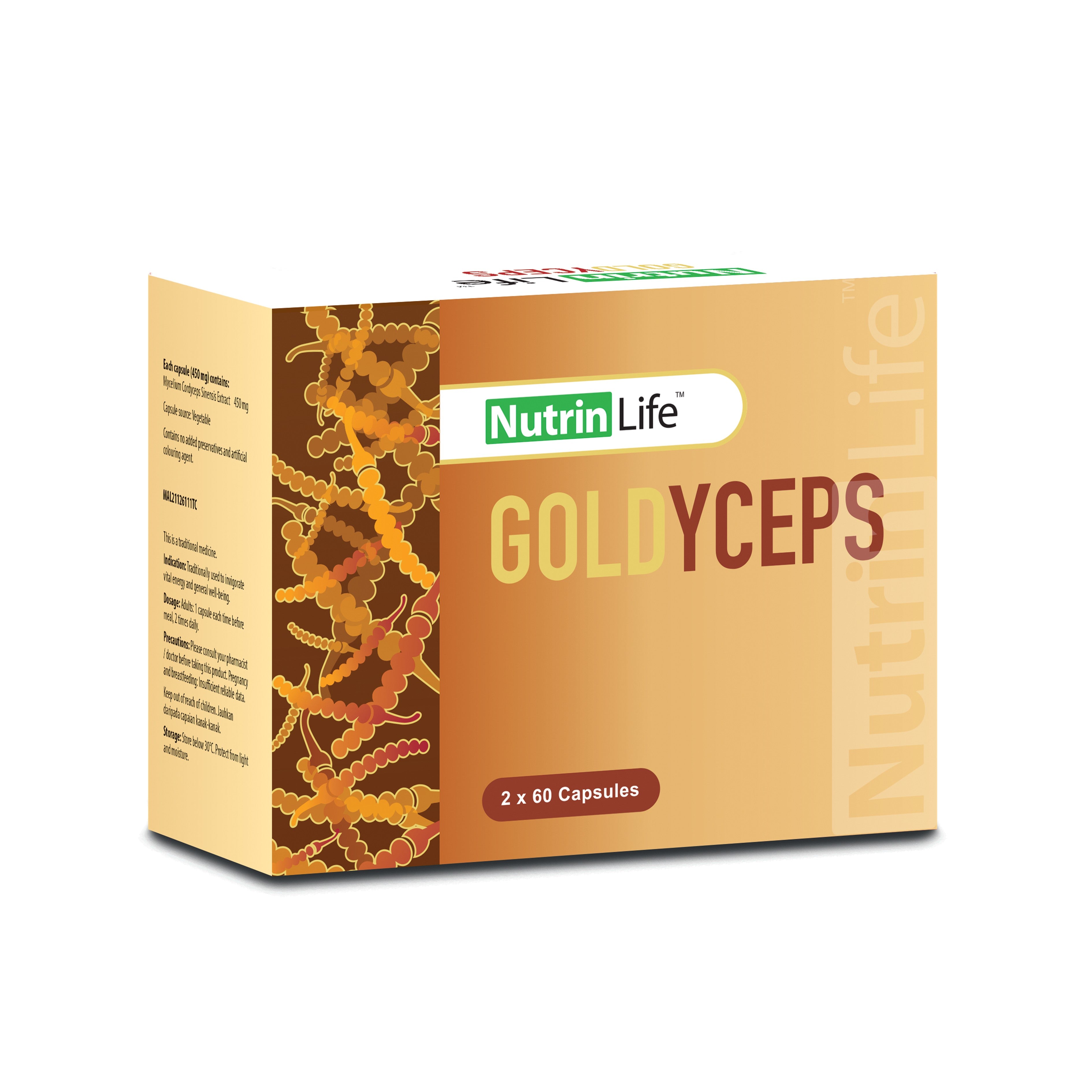 NutrinLife Goldyceps Capsule 2x60's – AA Pharmacy