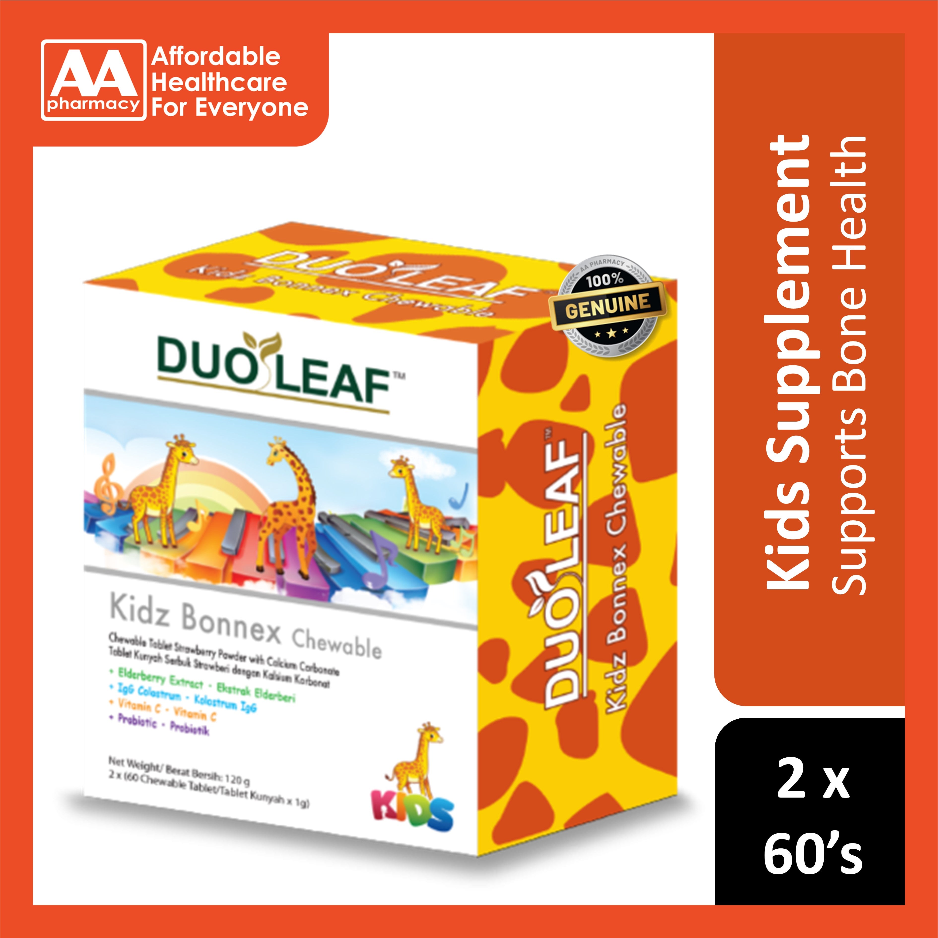 Duoleaf Kidz Bonnex Chewable 60's x2 – AA Pharmacy