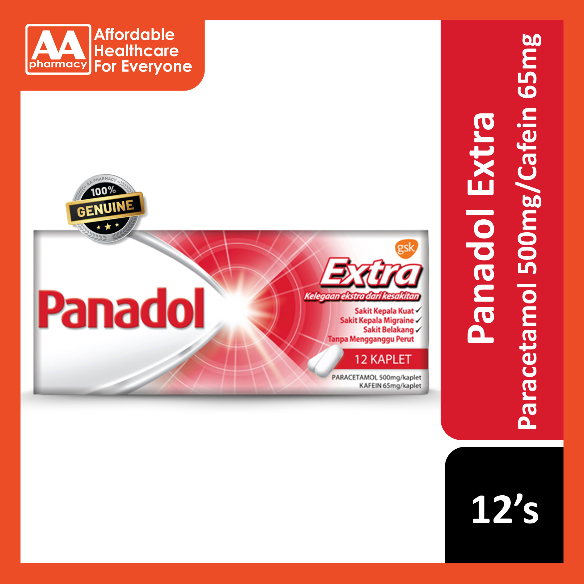 Panadol Extra Caplet 12's – AA Pharmacy