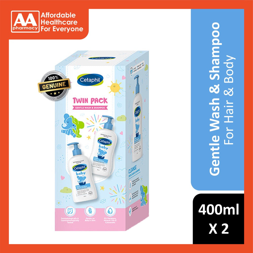 Cetaphil Baby Gentle Wash & Shampoo Twinpack (400mL X 2) – AA Pharmacy