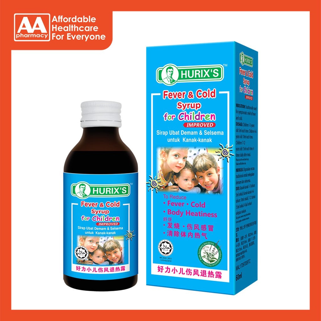 Hurix's Fever & Cold Syrup For Children (60mL) – AA Pharmacy