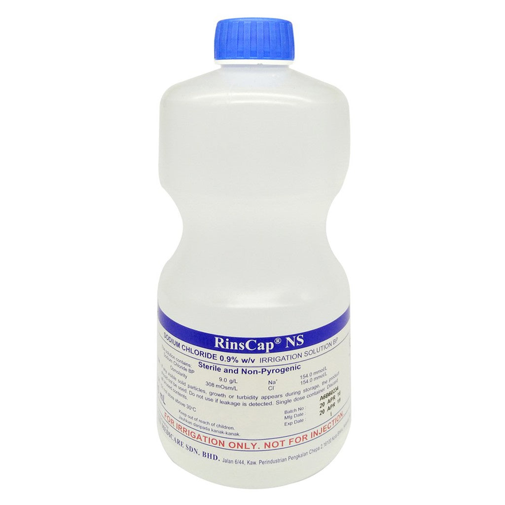 Rinscap Ns Sodium Chloride 0.9 For Irrigation Screw Cap Bp 1000mL – AA ...