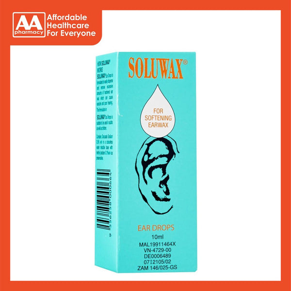 Soluwax Ear Drops 10mL (Dropper Bottle) – AA Pharmacy
